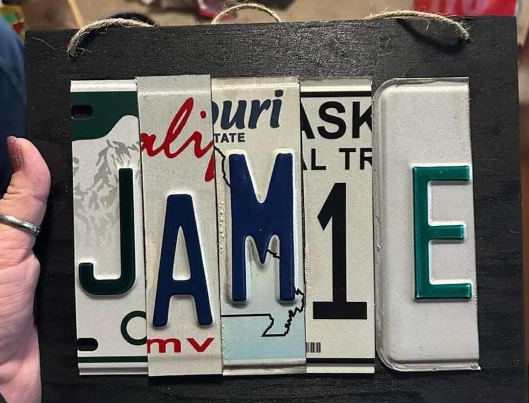 Custom Made Name Signs From License Plates. Can Be a Name, Birth Date ...