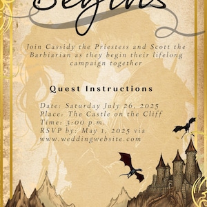 D&D Wedding Invitation, Digital Download, Dungeons and Dragons Invite ...