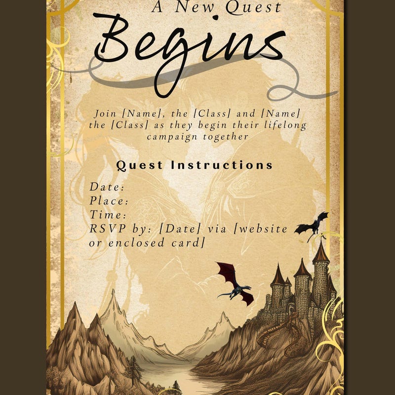 Dungeons and Dragons Wedding Invitations - Etsy