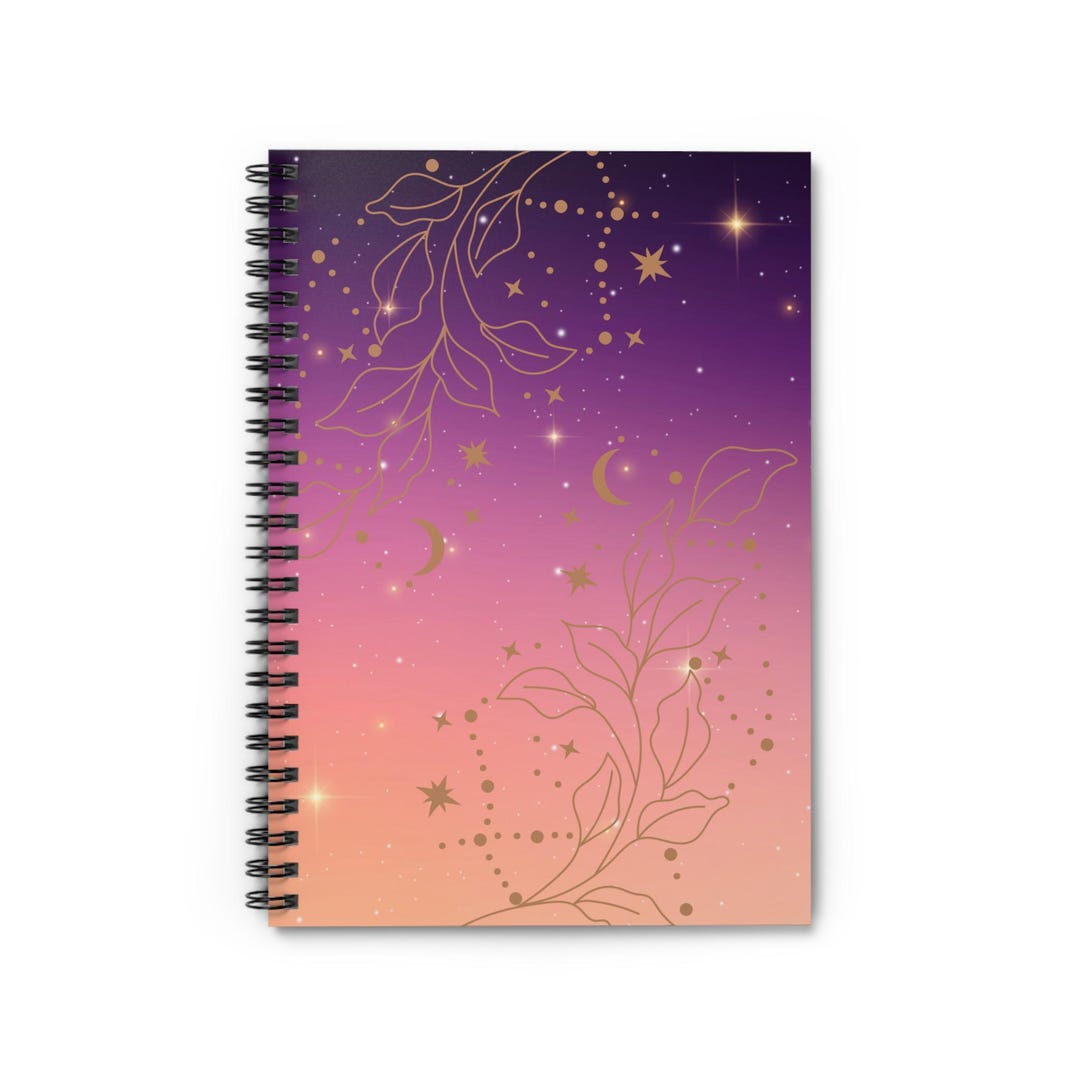 Celestial Spiral Notebook, Back to School Supplies, Cosmic Journal ...