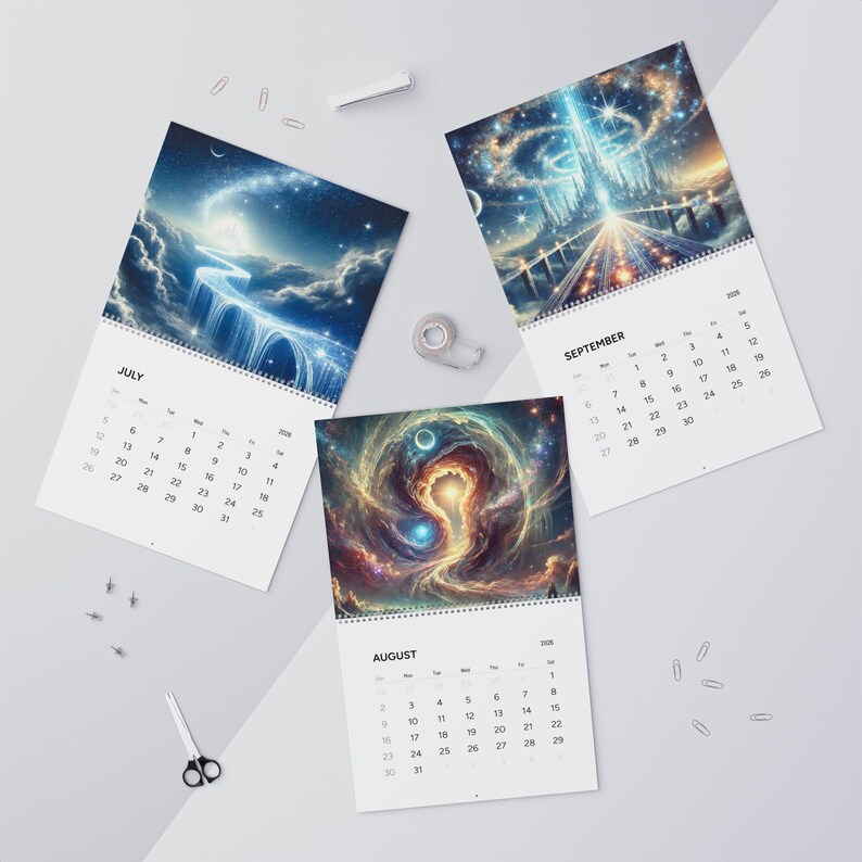 Fantasy 2026 Wall Calendar, Epic Fantasy Realms Office Decor, 2026 Year ...
