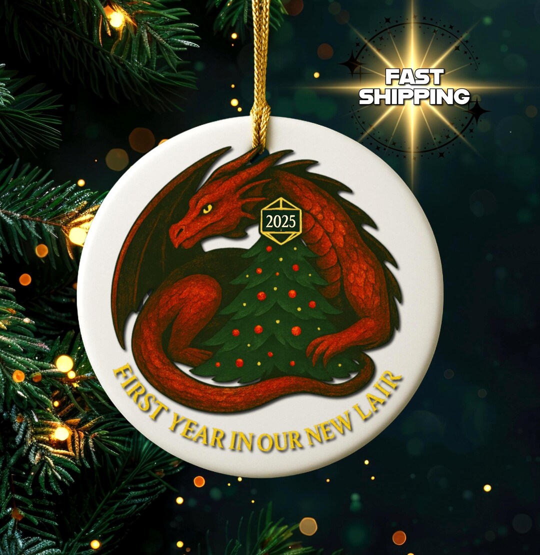 Dragon Ceramic Ornament 2025 DND Housewarming Gift, D&D Christmas ...