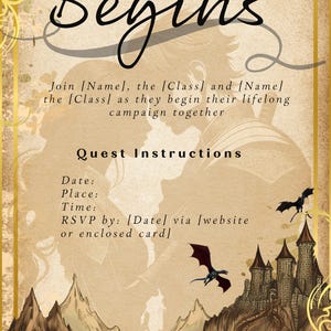 D&D Wedding Invitation, Digital Download, Dungeons and Dragons Invite ...
