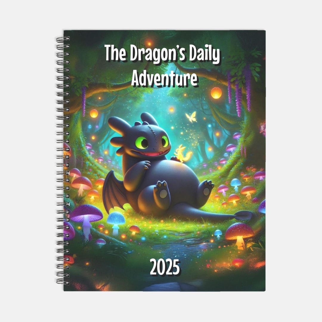 The Dragon's Daily Adventure 2025-2026 Planner, Cute Chunky Forest ...