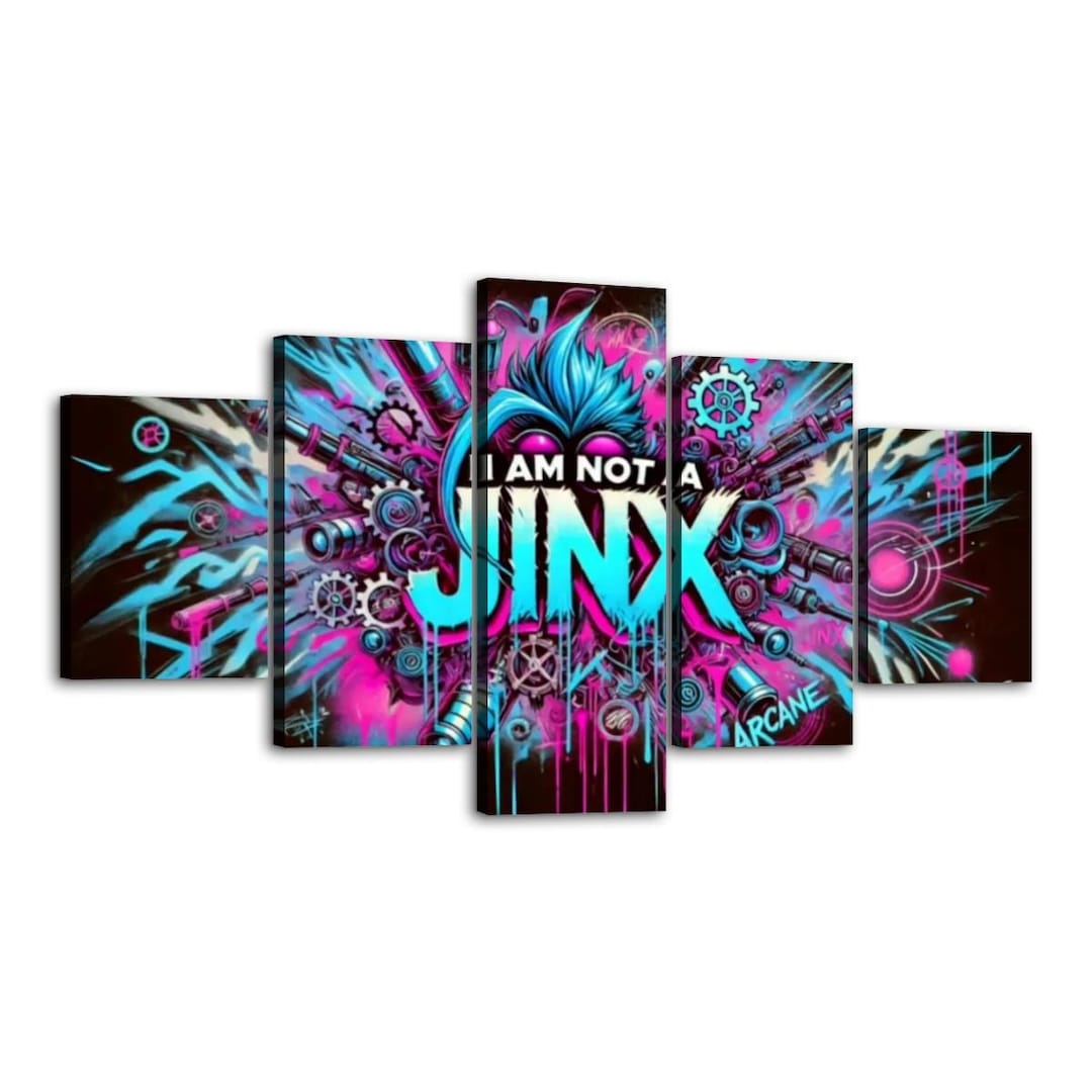 Arcane Inspired Wall Art Jinx Collection 5 Panel Canvas Wall Art Set ...