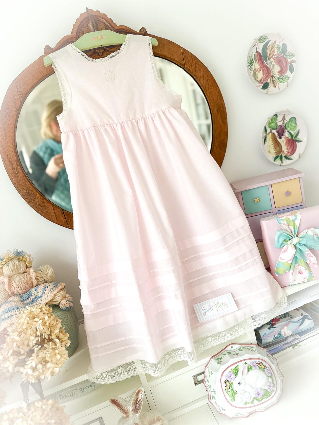 Full Length Slip/beach Portrait Vintage Heirloom Ivory, Blue, Pink or ...