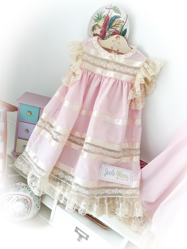 Heirloom Style Choice of Color Dress Lace Ribbon Wide Lace Ruffle and ...