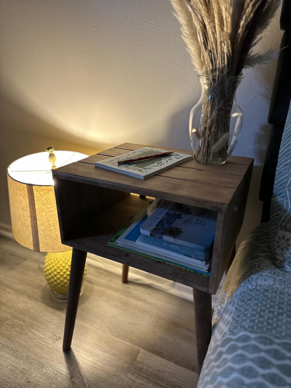 Wooden Bedside Table, End Table, Rustic Bedside Table Bedroom Furniture ...