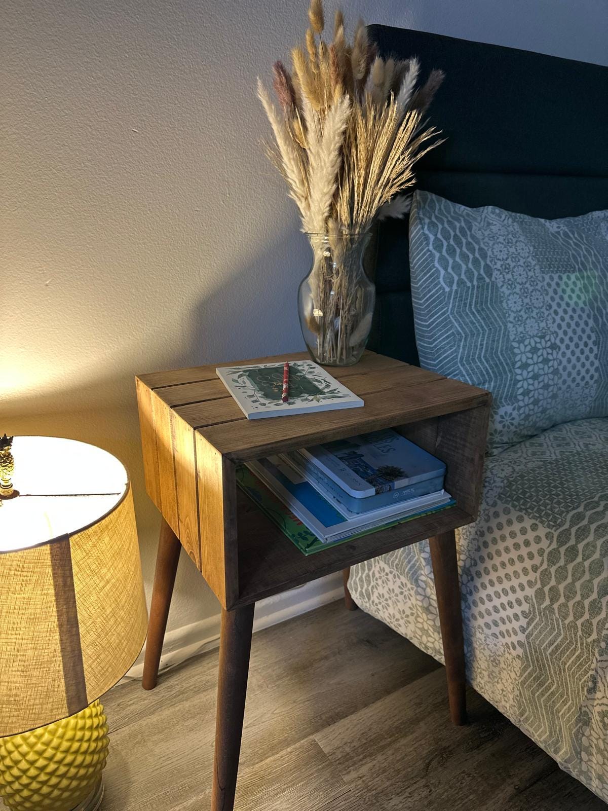 Wooden Bedside Table, End Table, Rustic Bedside Table Bedroom Furniture ...