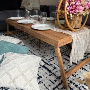 Foldable Boho Floor Table – Handmade Wooden Picnic Table | Portable ...