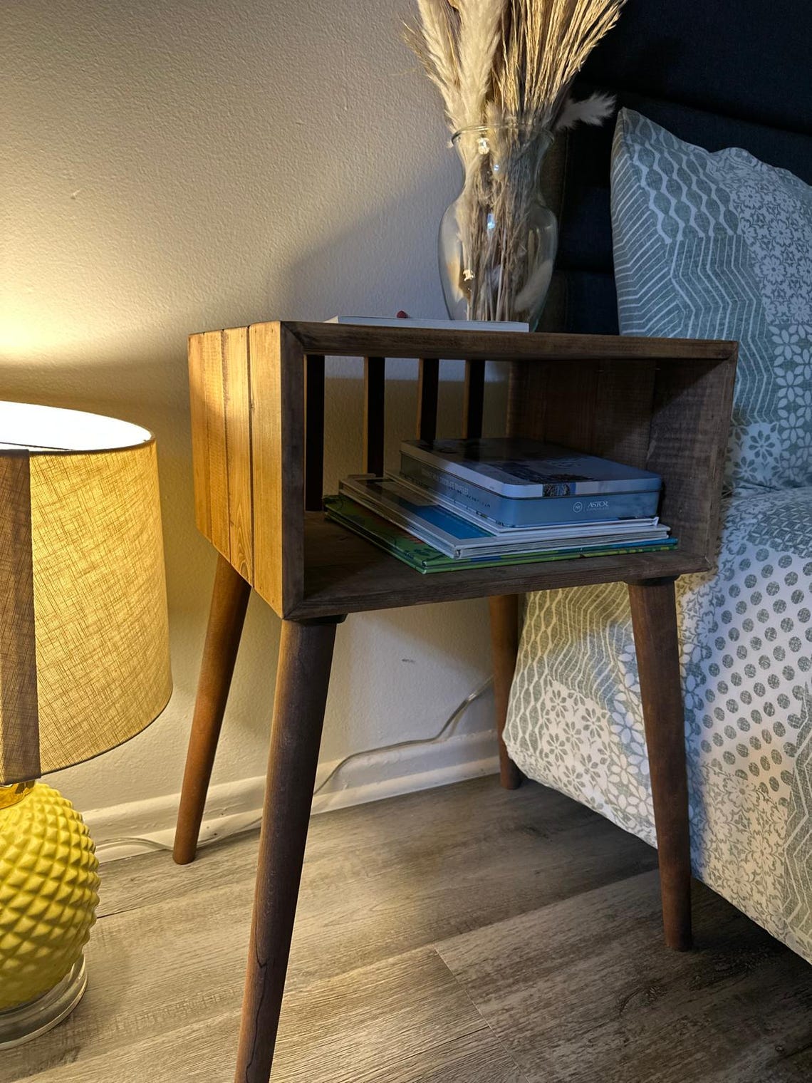 Wooden Bedside Table, End Table, Rustic Bedside Table Bedroom Furniture ...