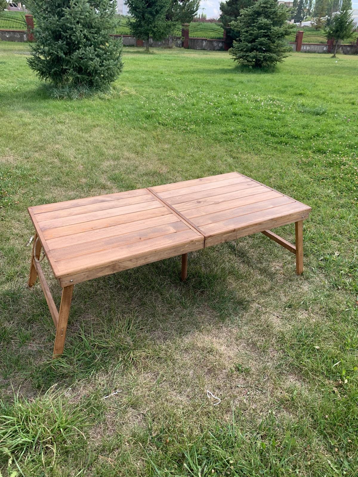 48x24 Folding Wooden Picnic Table – Portable Floor Table for Outdoor ...