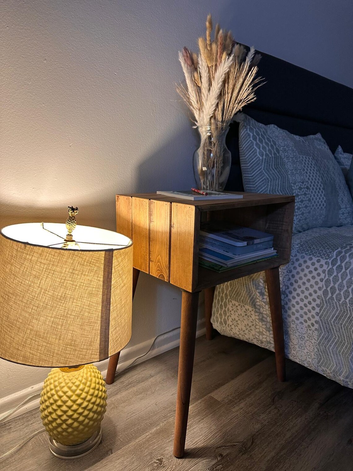 Wooden Bedside Table, End Table, Rustic Bedside Table Bedroom Furniture ...