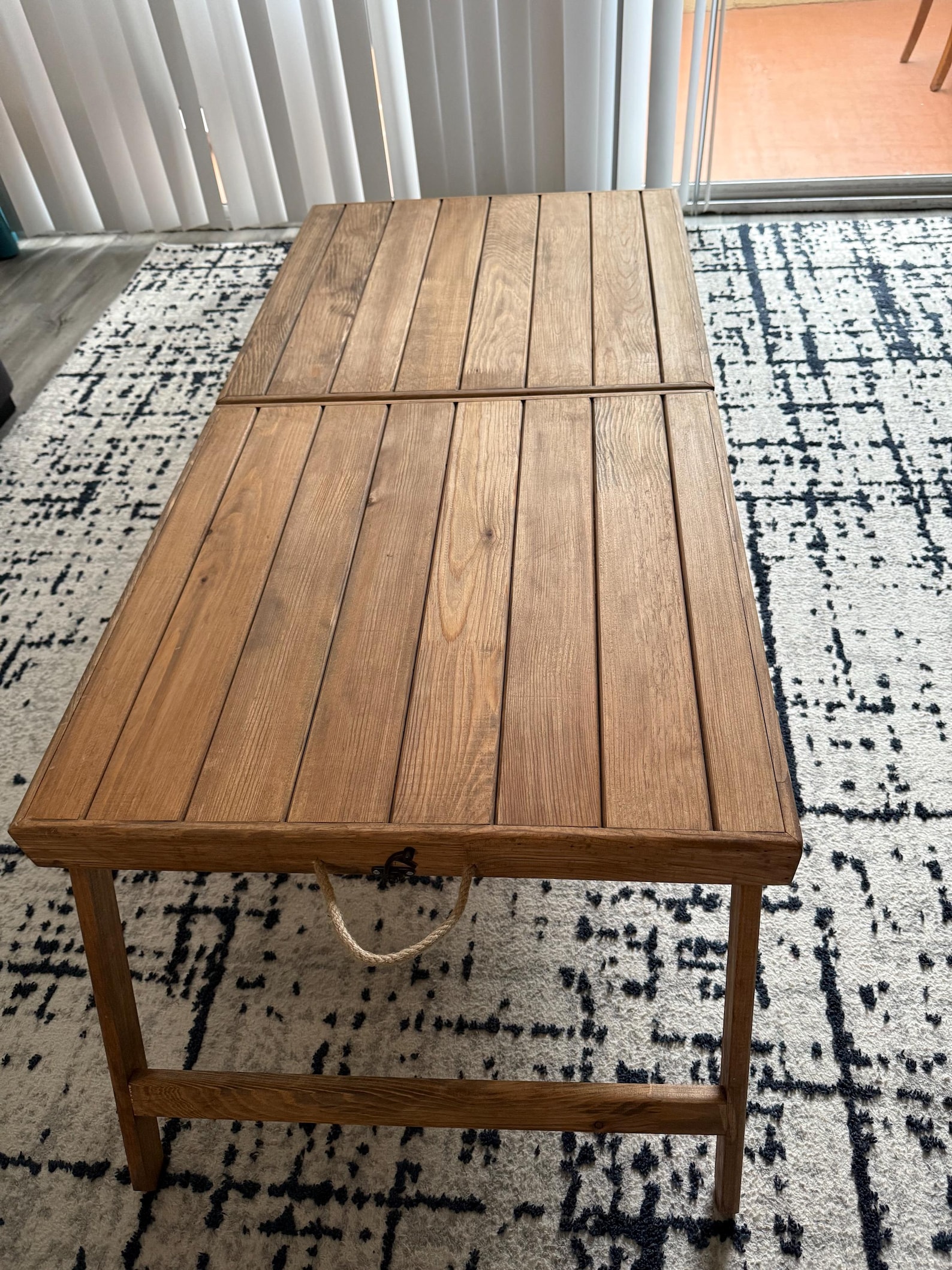 Foldable Boho Floor Table – Handmade Wooden Picnic Table | Portable ...