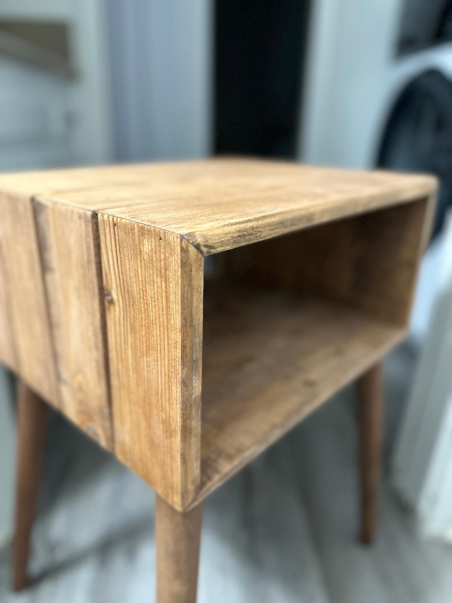 Wooden Bedside Table, End Table, Rustic Bedside Table Bedroom Furniture ...