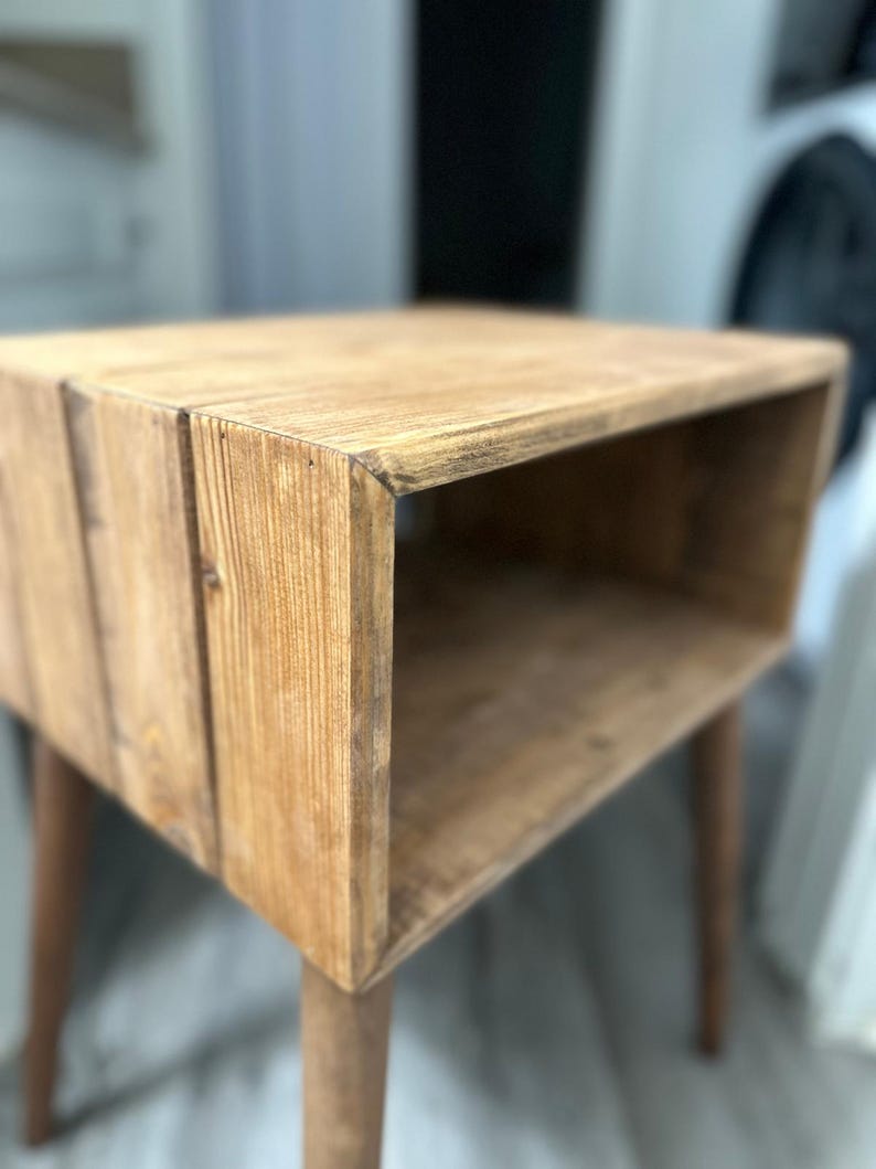 Wooden Bedside Table, Wood Nightstand Pair, Rustic Bedside Table With Drawer Bedroom Furniture ...