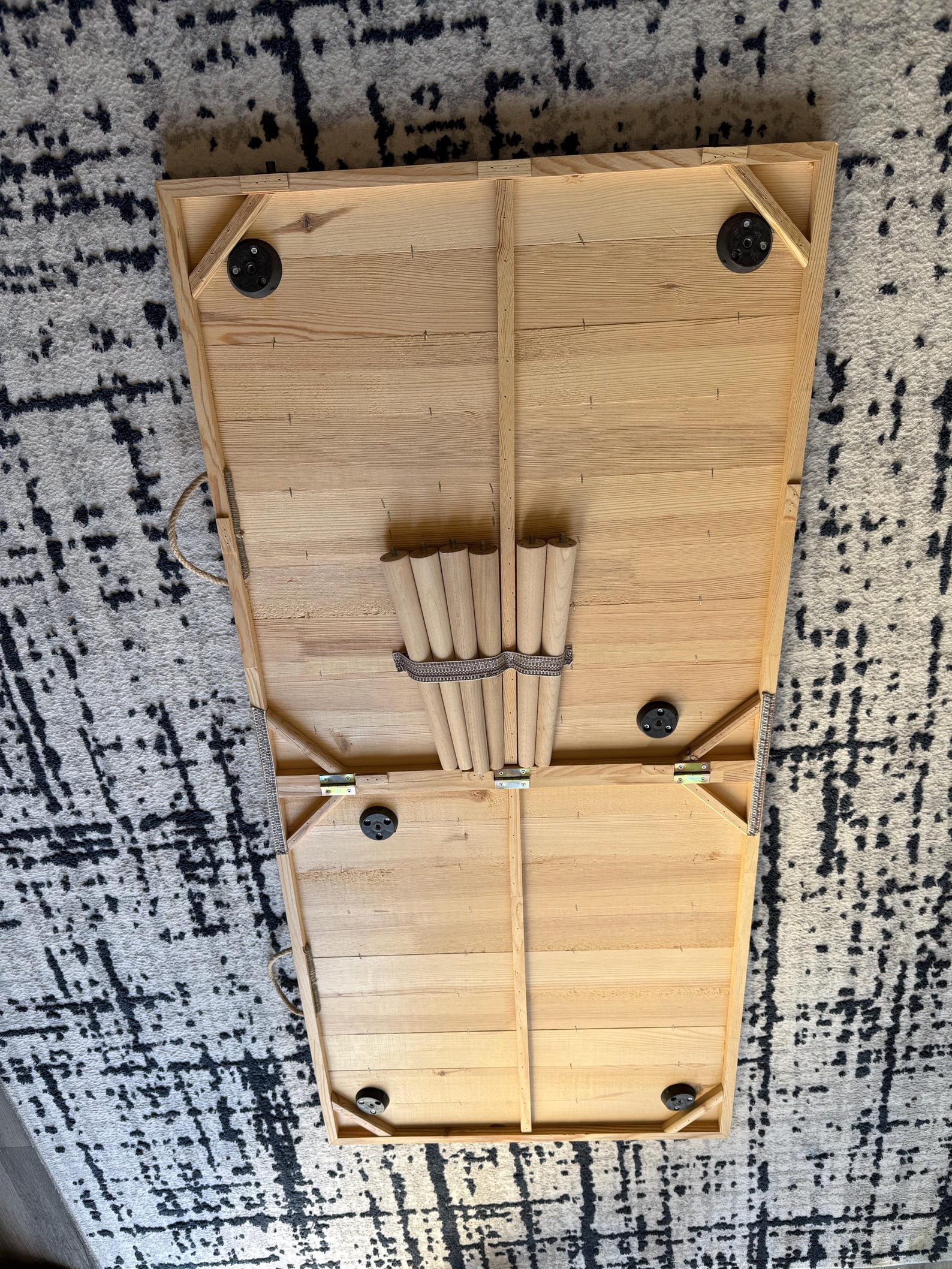 Foldable Boho Picnic Table – Handmade Rustic Wood Table for Camping ...