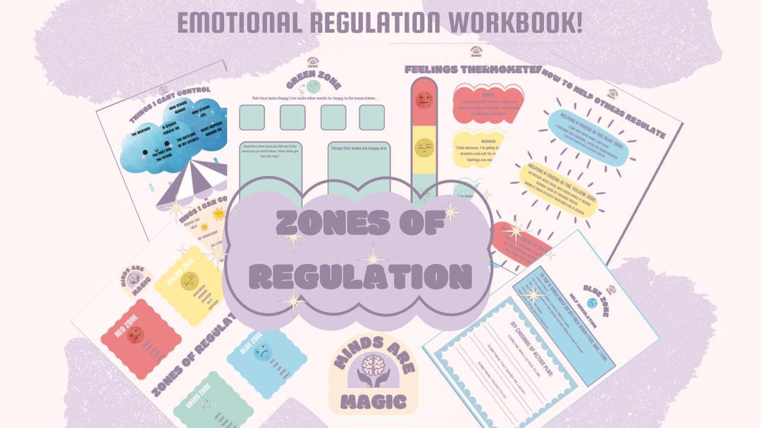 Emotional Regulation Workbook, Zones of Regulation, School Counselling ...