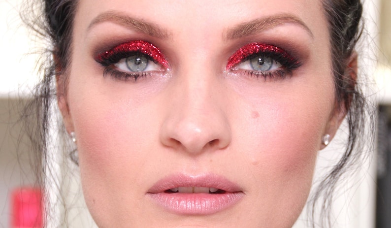 Red Glitter Makeup Eyes Lips Nails Cosmetic Glitter Ruby | Etsy
