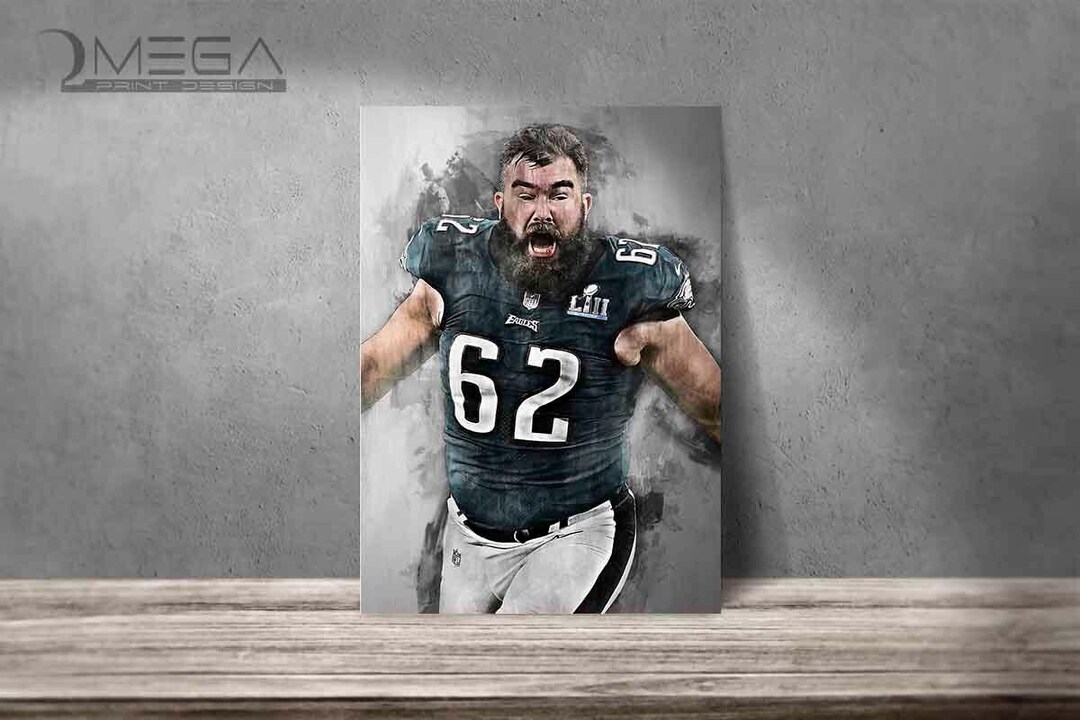 Jason Kelce Poster Jason Kelce Canvas Print, Art Print, Wall Art, Man ...