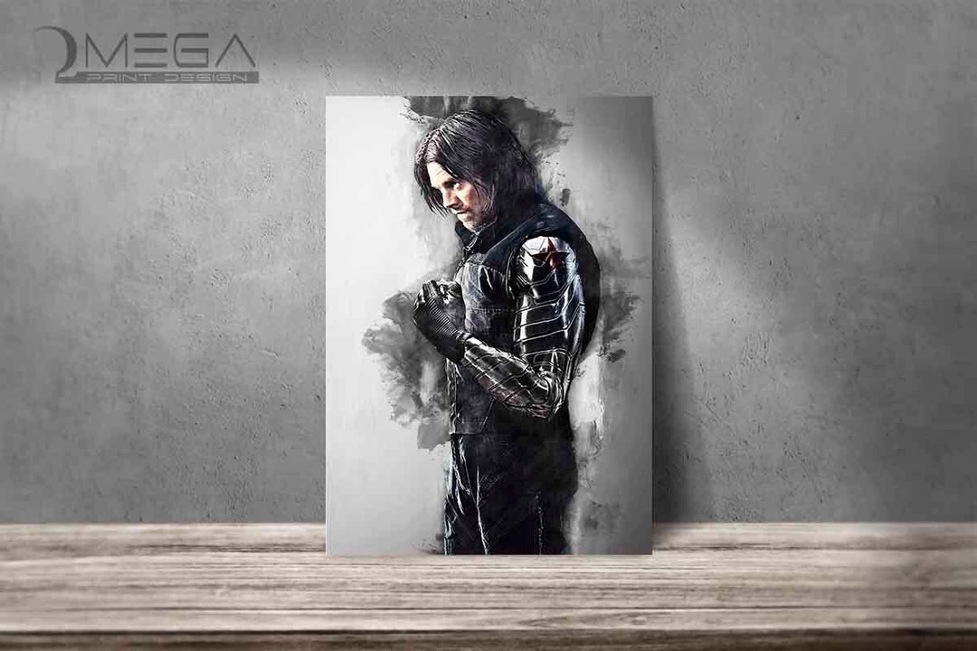Winter Soldier Poster, Winter Soldier Print, Art Print, Wall Art, Man ...