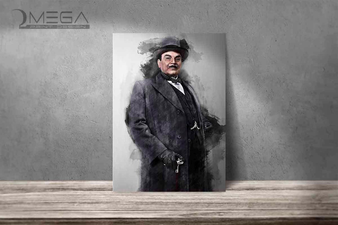 Poirot Poster, Hercule Poirot Canvas Print, Art Print, Wall Art, Man ...