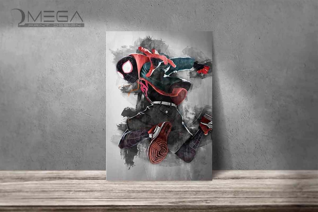 Spider-man Poster, Into the Spider-verse Print, Art Print, Wall Art ...