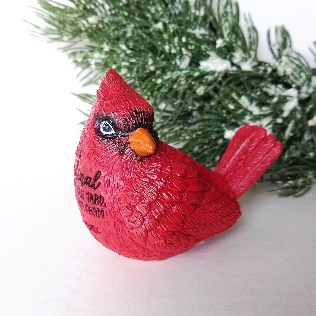 Cardinal Figurine Red Bird (2.75" H) Heaven Quote, Memorial Gift Winter ...