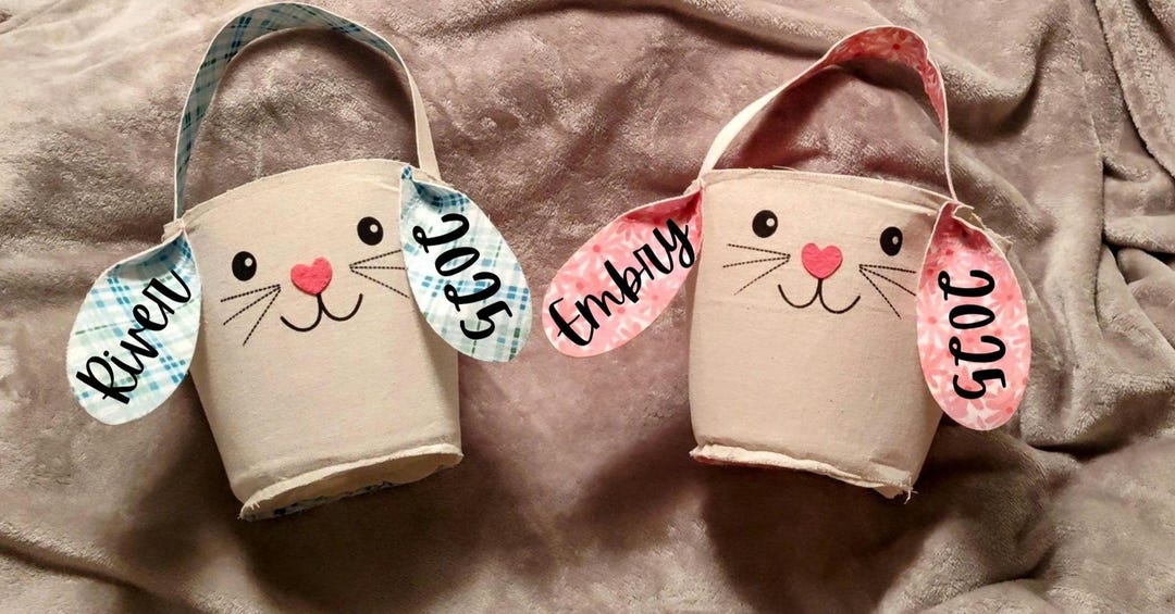 Personalized Easter Basket for Girls and Boys - Custom Easter 2025 Baskets - Pink and Blue ...