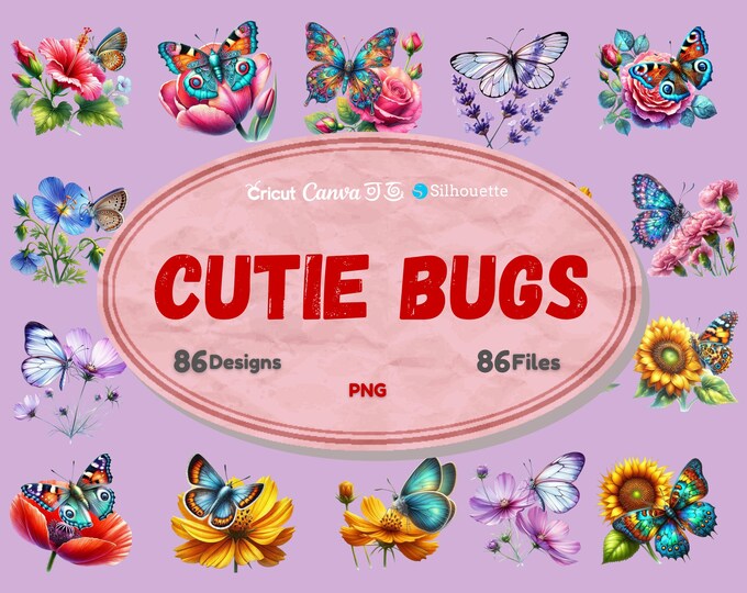 Whimsy Garden Bug Girls, Garden Clipart, Cute Bug Clipart, Whimsical ...