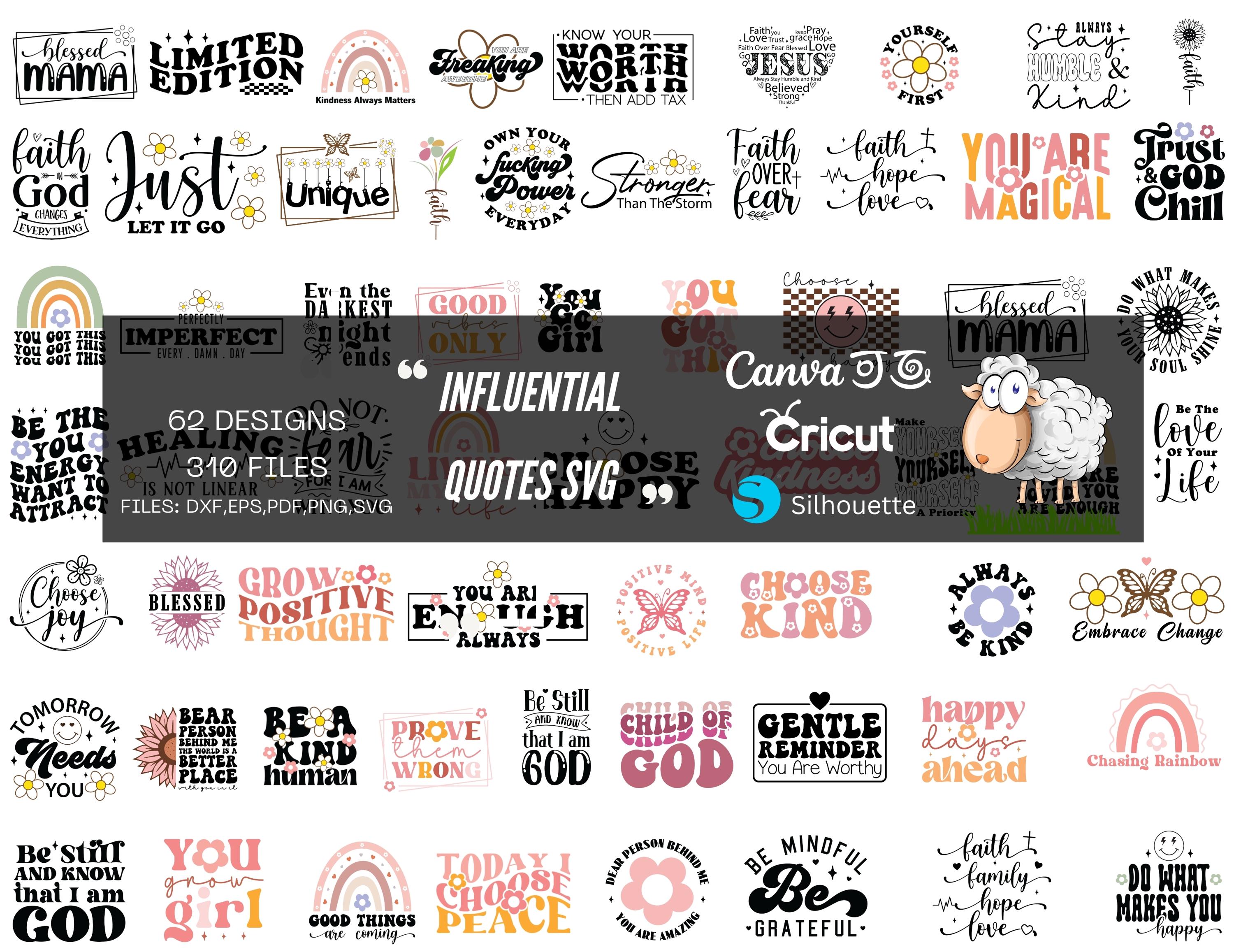 Influential Quotes | Motivational Svg Bundle | Inspirational Svg Bundle ...