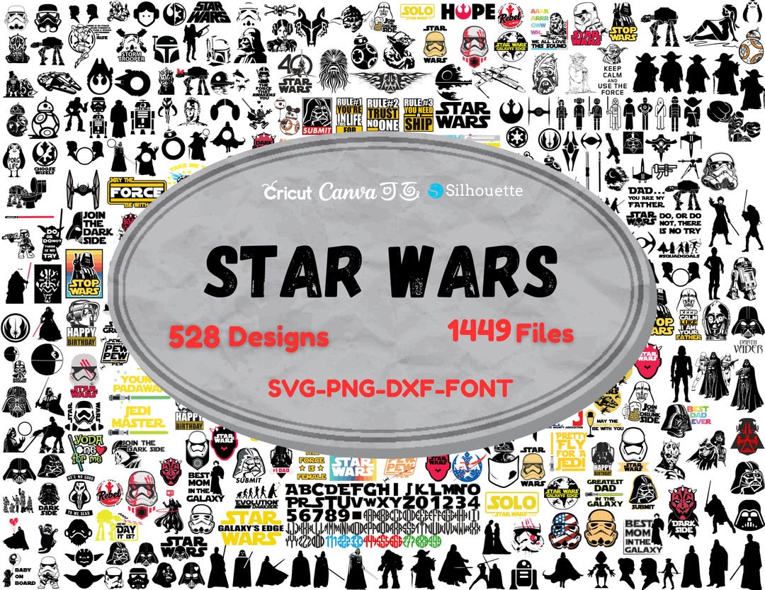 Star Wars SVG Bundle | Star Wars Png | Darth Vader SVG | Mandalorian ...