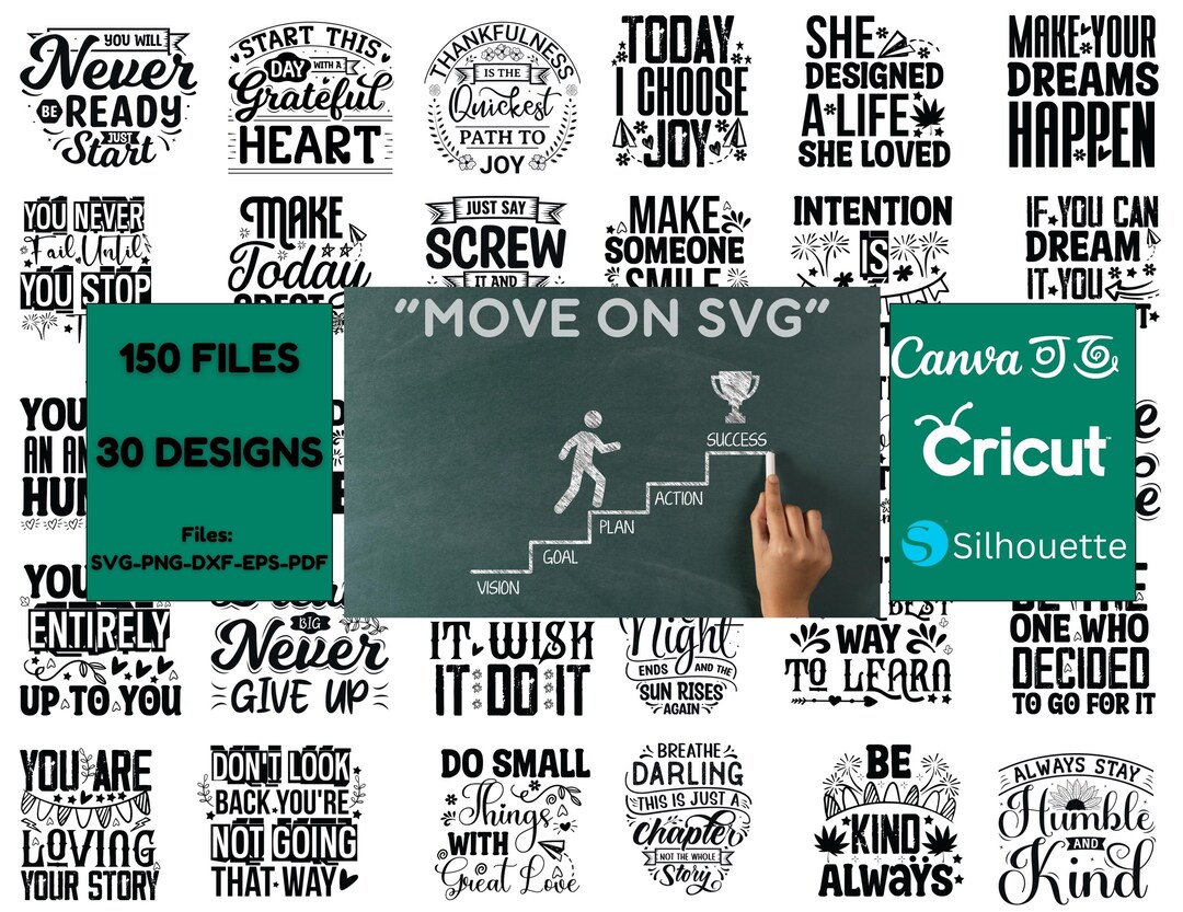 Move on SVG | Motivational Svg Bundle | Positive Quotes Svg ...