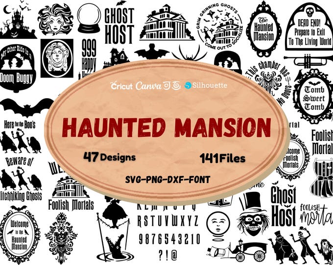 Haunted Mansion SVG Bundle | Layered Haunted Mansion SVG | Scary ...