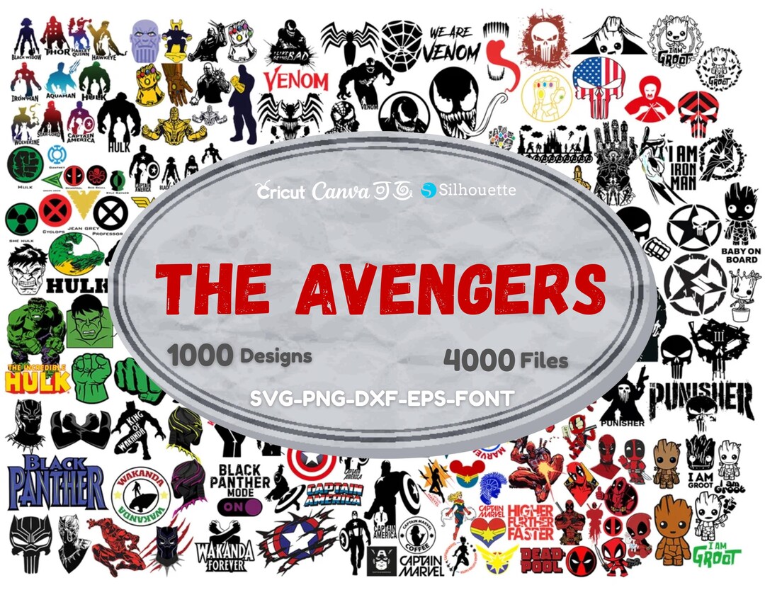 Superhero Mega Bundle SVG | Avengers SVG | Digital Download - Etsy