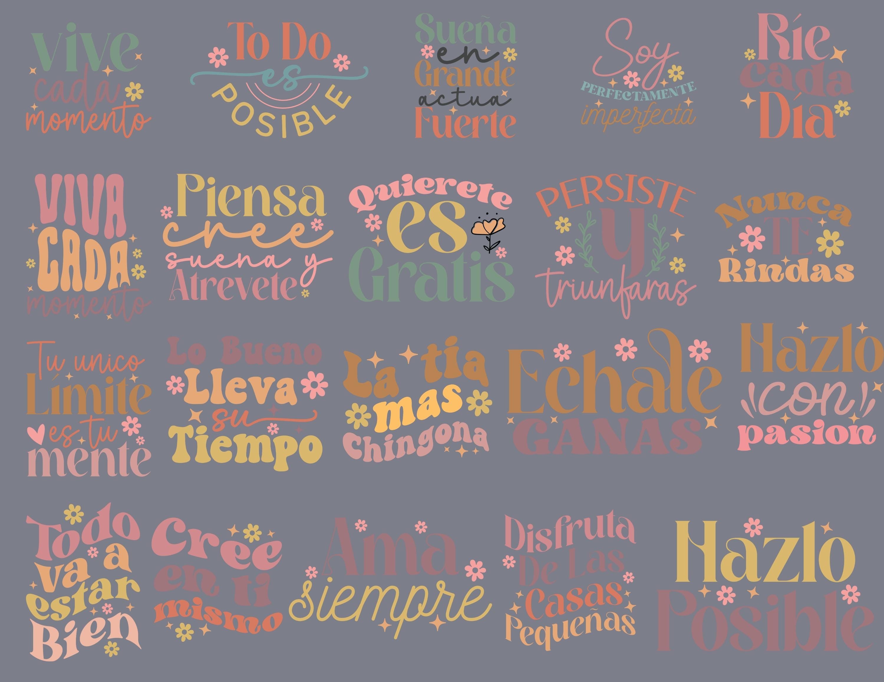 Latina Positive Bundle Stickers Png | Latina Stickers SVG | Spanish ...