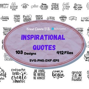 Inspirational Svg Bundle Positive Quotes Svg Hand Lettered Motivational ...