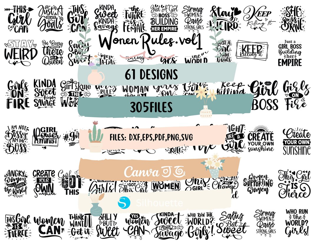 61 Designs Women Rules Svg Bundle | Girl Leader Svg | Girl Boss SVG ...