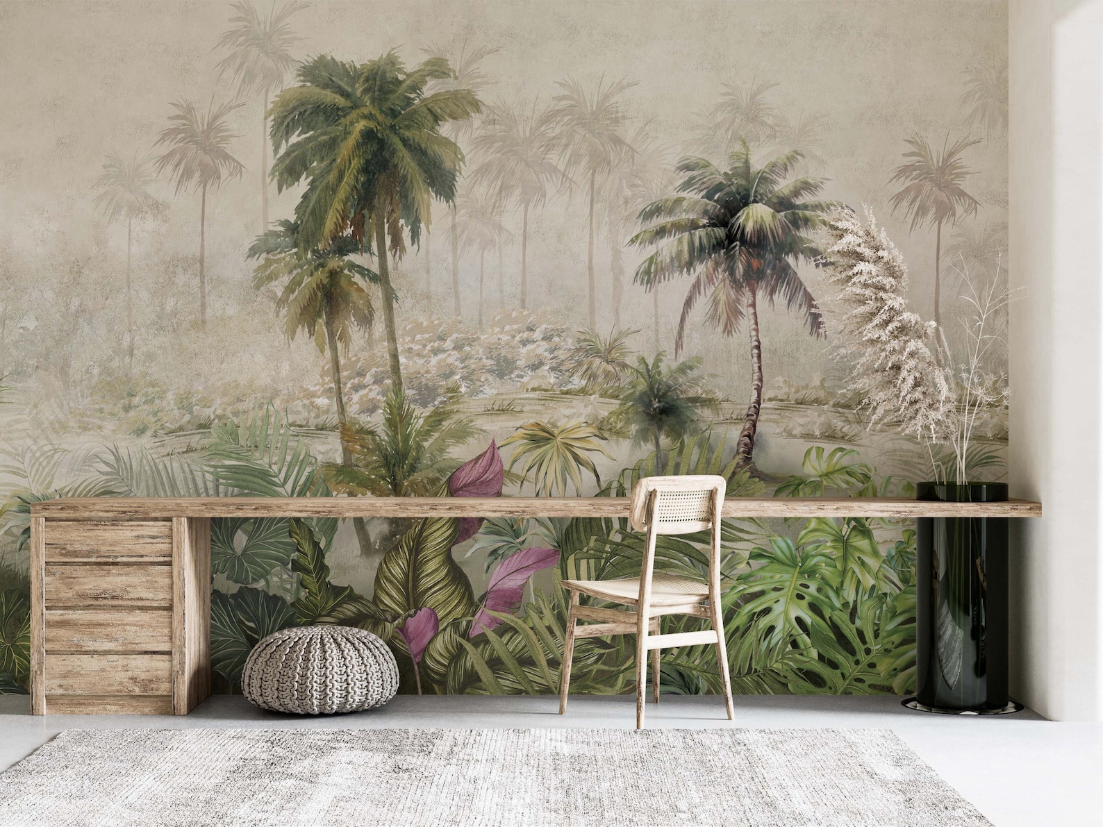 Tropical Forest Wallpaper Peel and Stick, Landscape Wallpaper ...