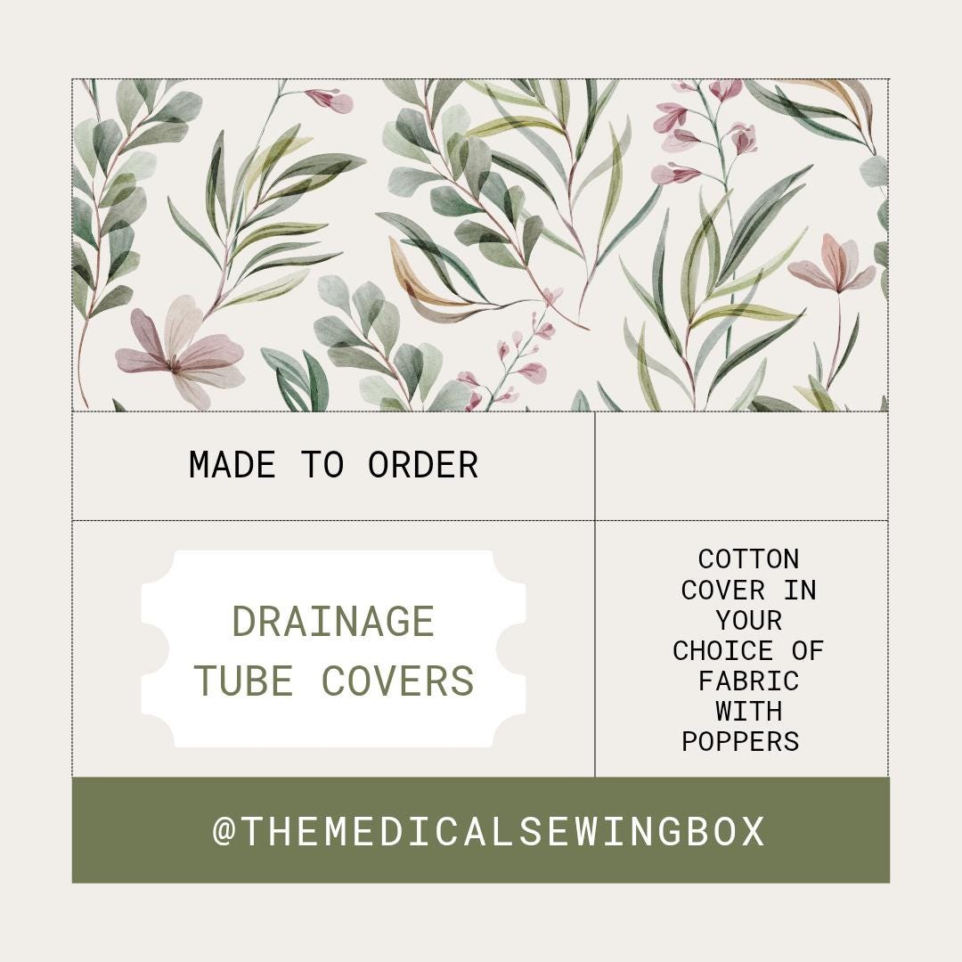 MADE TO ORDER Drainage Tube Covers, Any Length Catheter Bag, Port Cover ...