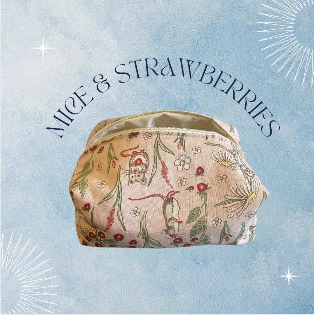 Mice & Strawberries Makeup Bag - Etsy