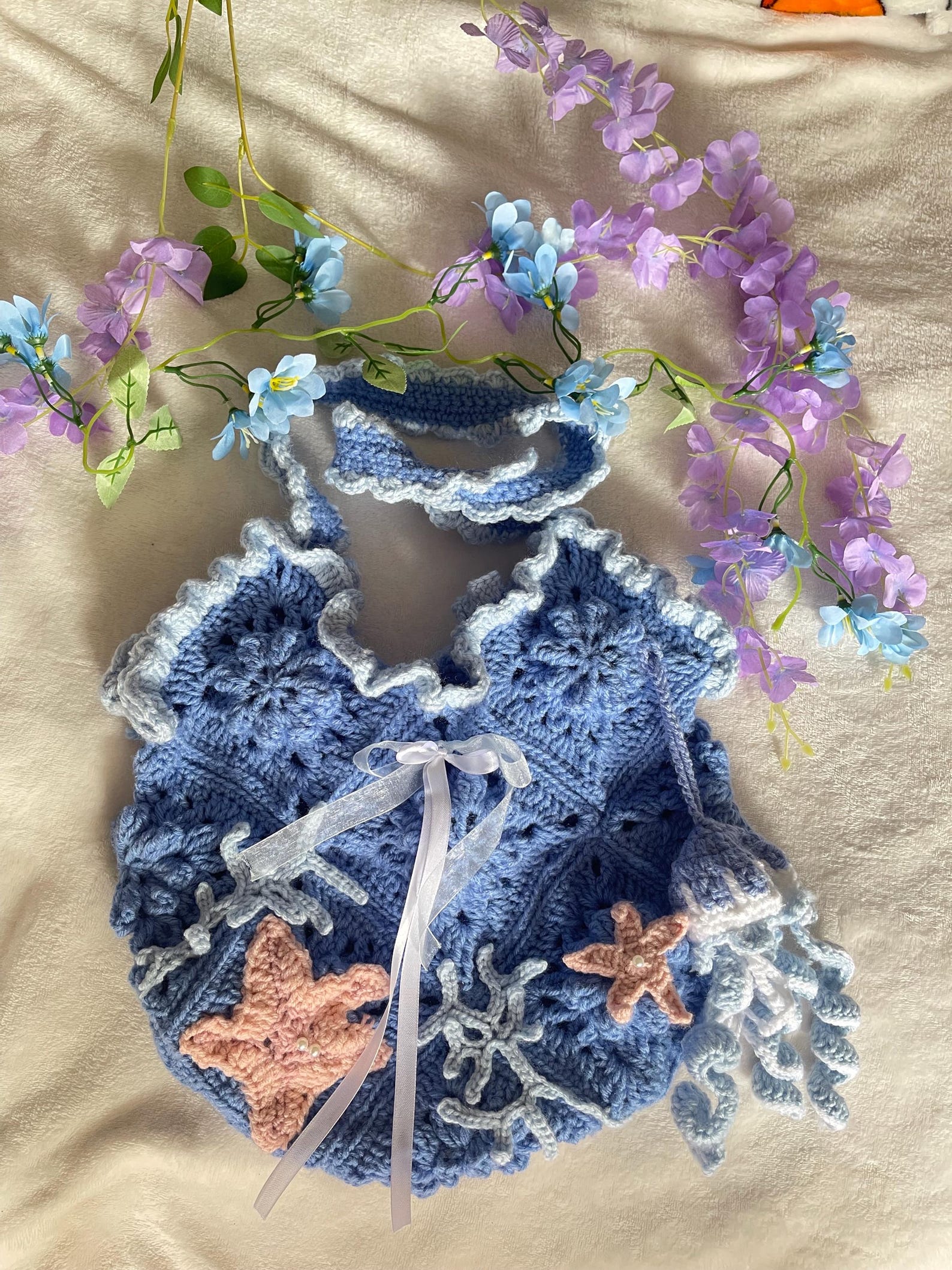 Made to Order- Crochet Ocean Bag, Ocean Bag, Ocean, Blue, Bag, Crochet ...