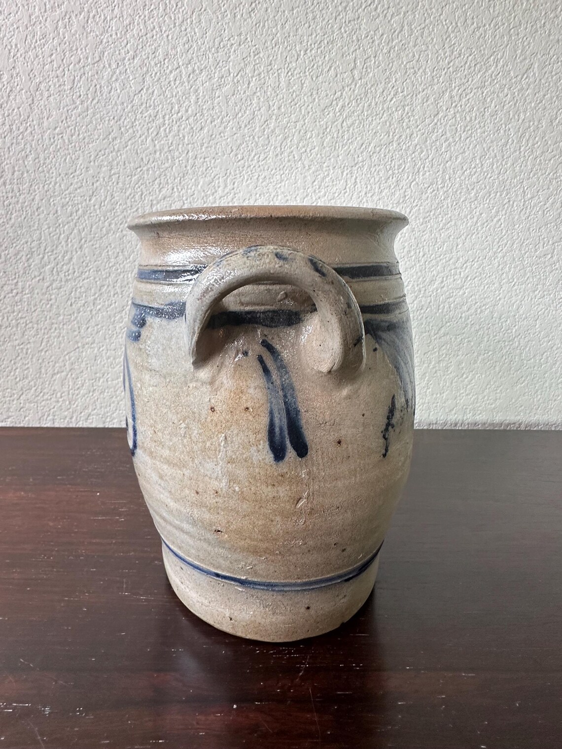 Vintage Westerwald Salt-glazed Stoneware Gray Crock Pot, Cobalt Blue ...
