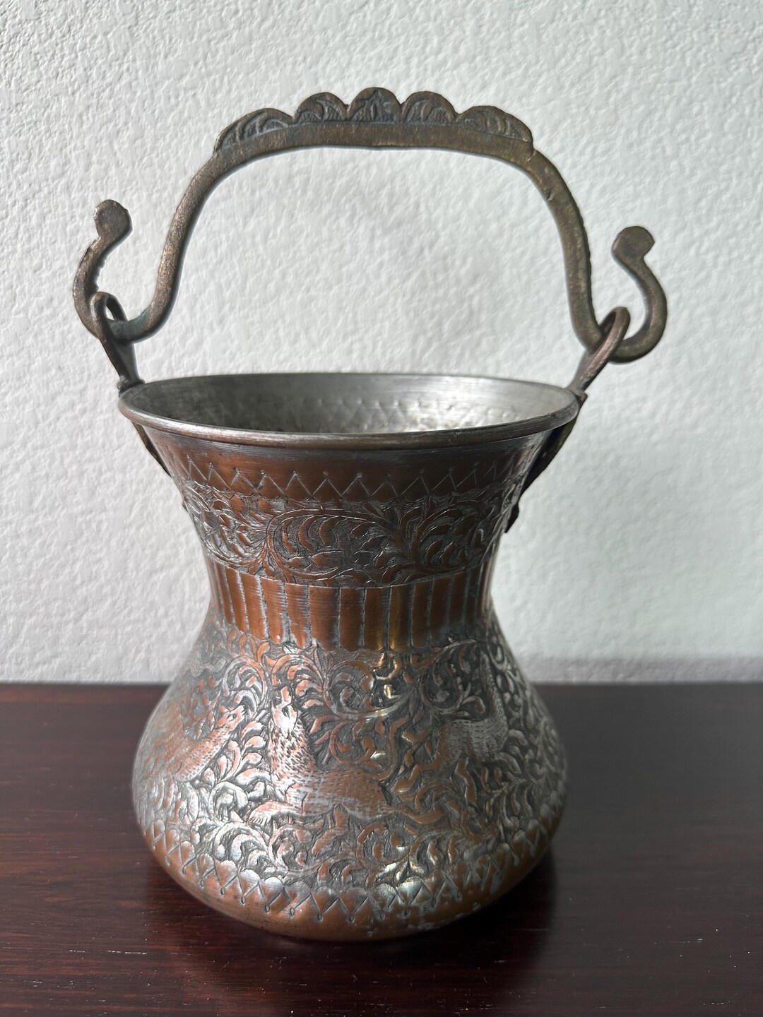 19th Century Afghanistan/central Asia Copper Vessel, Tinned Interior ...