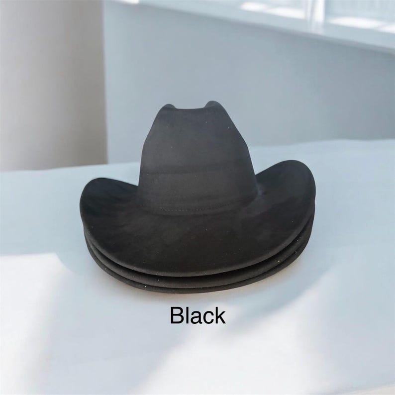 Blank Short Brim Cowboy Hat – Vegan Suede - Etsy