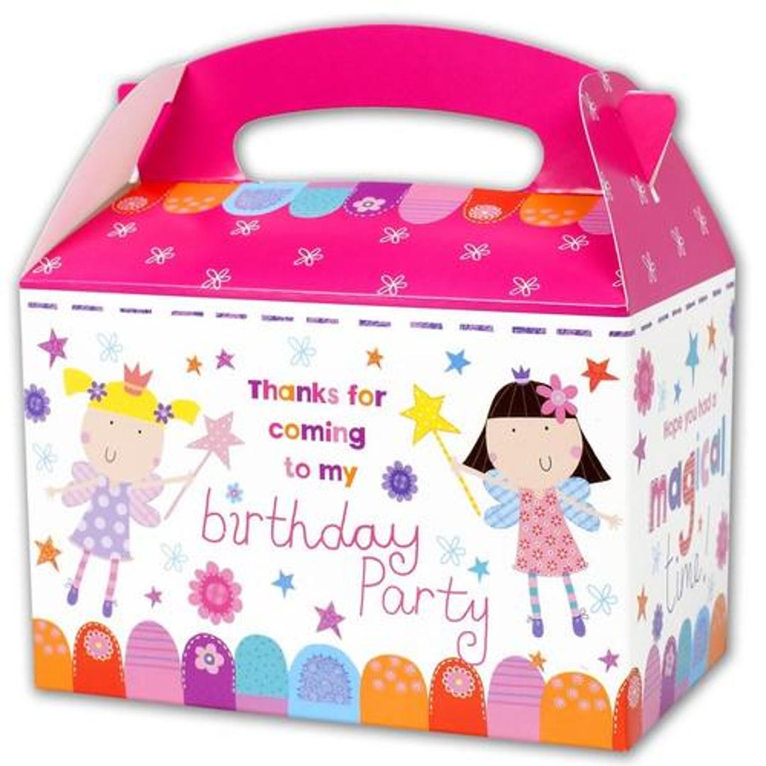 6 Children's Party Boxes - Cute Princess Pink Colour Design - Etsy