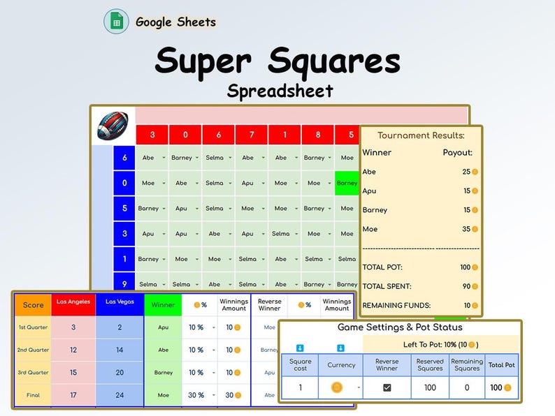 Super Squares. Football Squares. Football Betting Game.football Pool ...