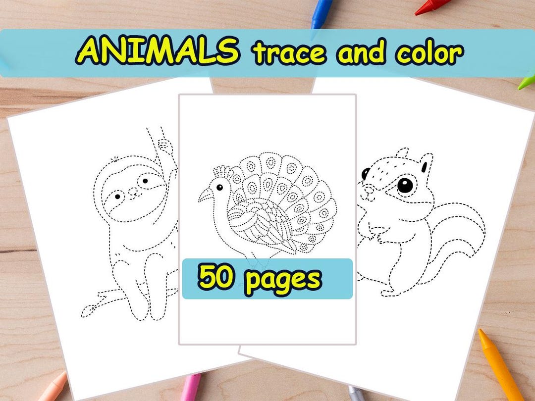 Animals Trace and Color – Fun Printable Activity for Kids ...