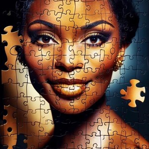 Elegant Black Woman Puzzle Art - Digital PNG Files for Creative ...