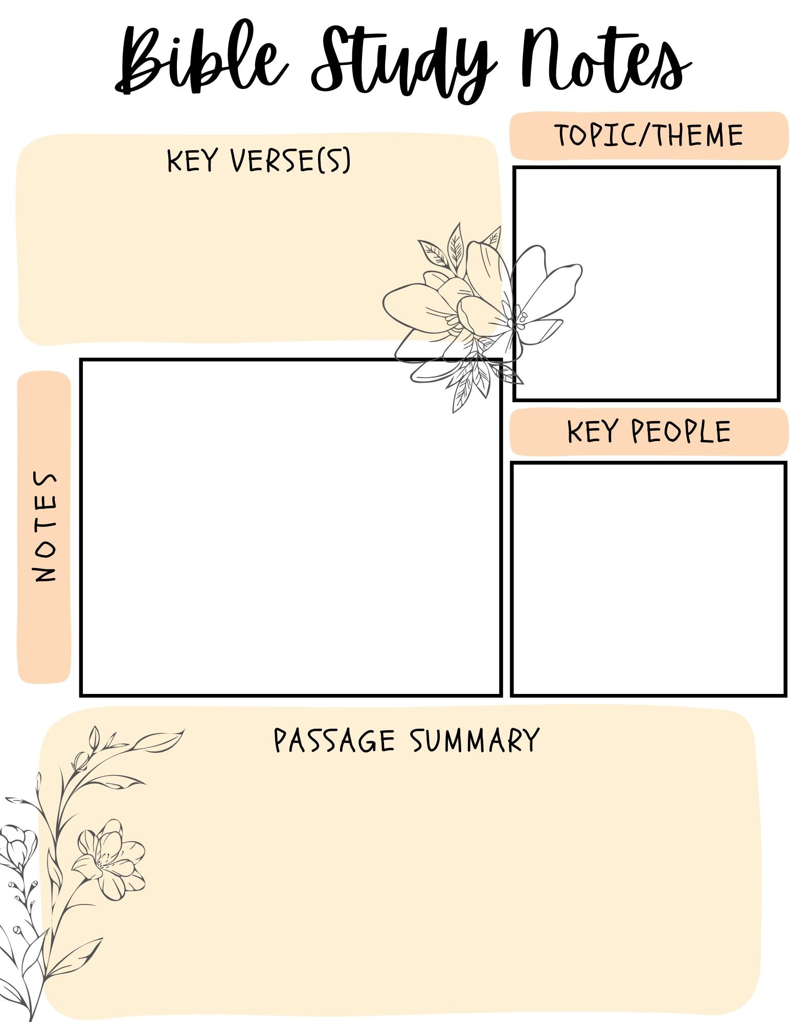 Bible Study Notes - Etsy